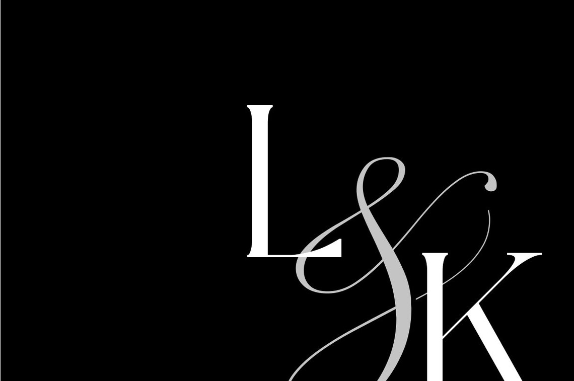 Modern Wedding Monogram, Instant Download Wedding Couple Logo, Elegant ...