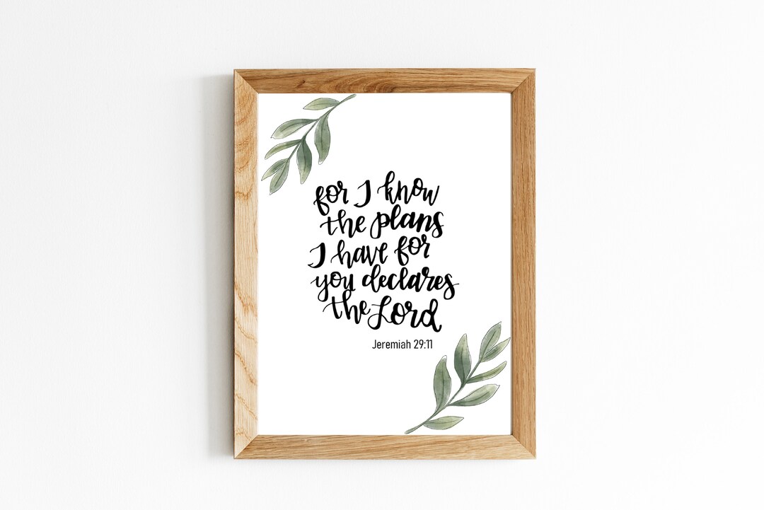 Jeremiah 29:11 Bible Verse Print, Digital Download, Calligraphy, Hand ...