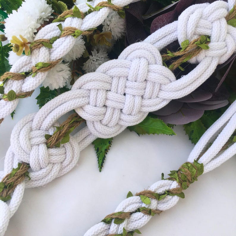 Handmade White Rope Handfasting Cord: Infinity & Sailor Knots - Etsy