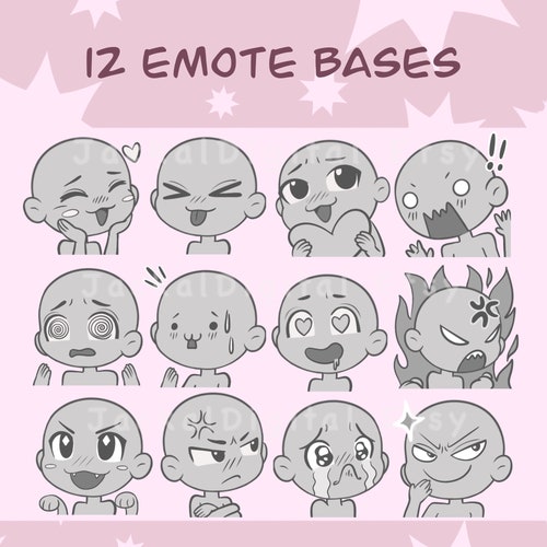 Chibi Base Twitch Emotes / Discord Icons / Customize Emotes / - Etsy