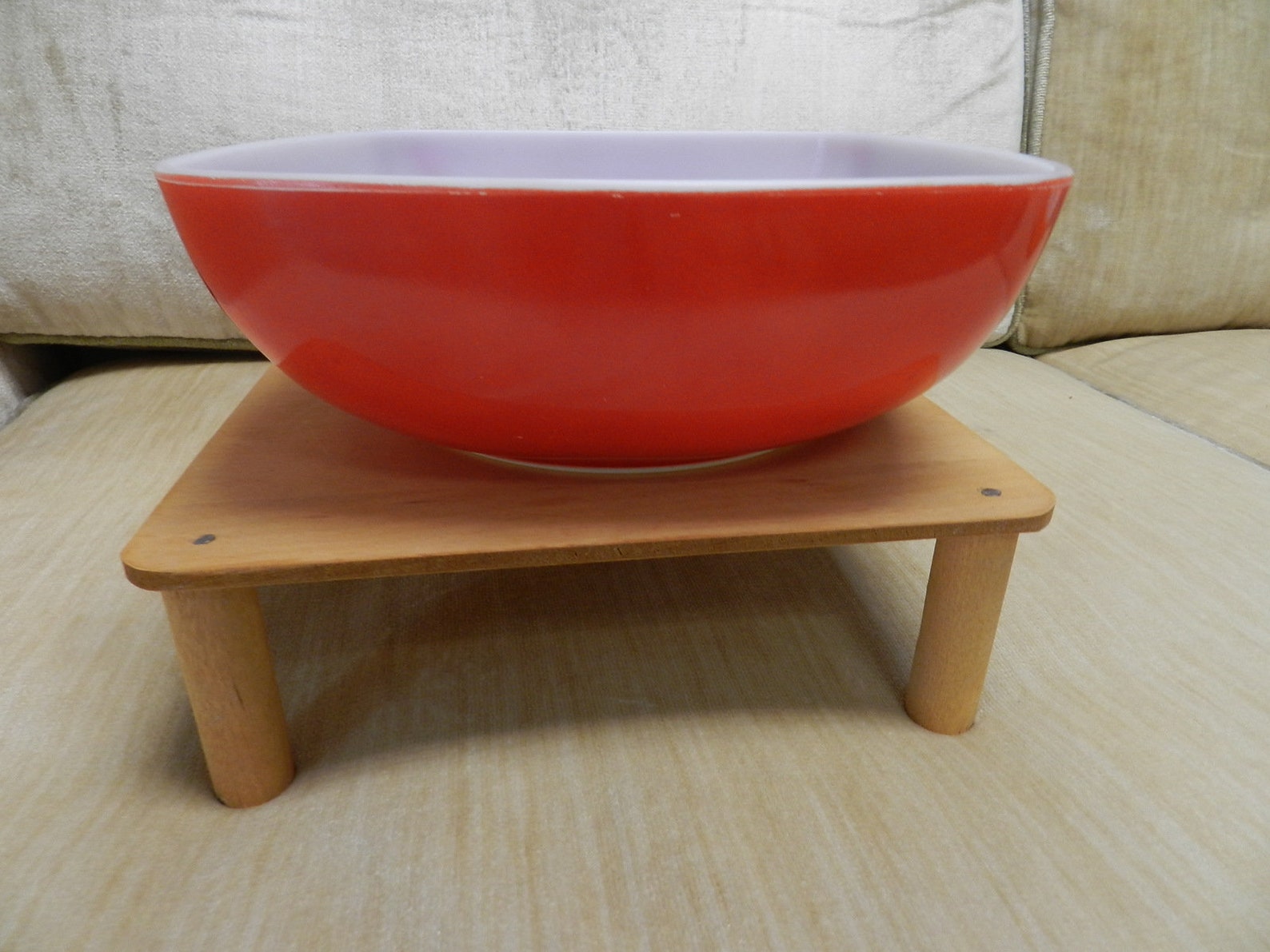Vintage Pyrex Red Square Nesting Bowl Primary Colors Hostess Bowl 2 1/2 ...