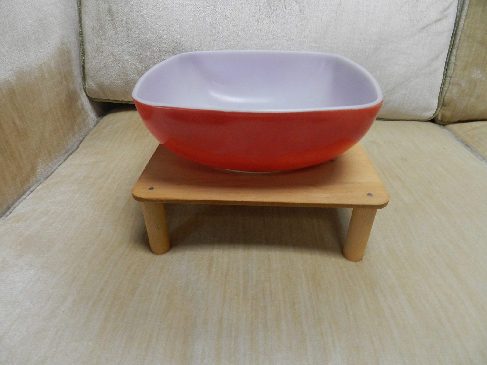 Vintage Pyrex Red Square Nesting Bowl Primary Colors Hostess Bowl 2 1/2 ...