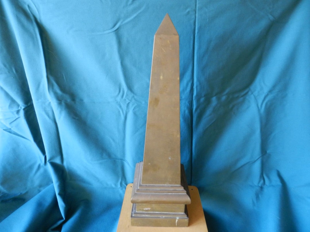 Large Brass OBELISK 21" Tall With a 6" Base Nice Piece With Patina - Etsy