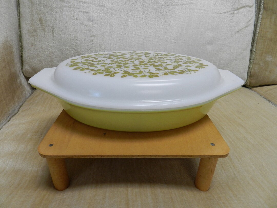 Vintage Pyrex Verde Green Olive Divided Split Casserole Dish With Lid 1 ...