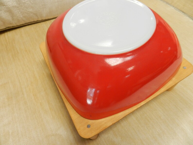 Vintage Pyrex Red Square Nesting Bowl Primary Colors Hostess Bowl 2 1/2 ...