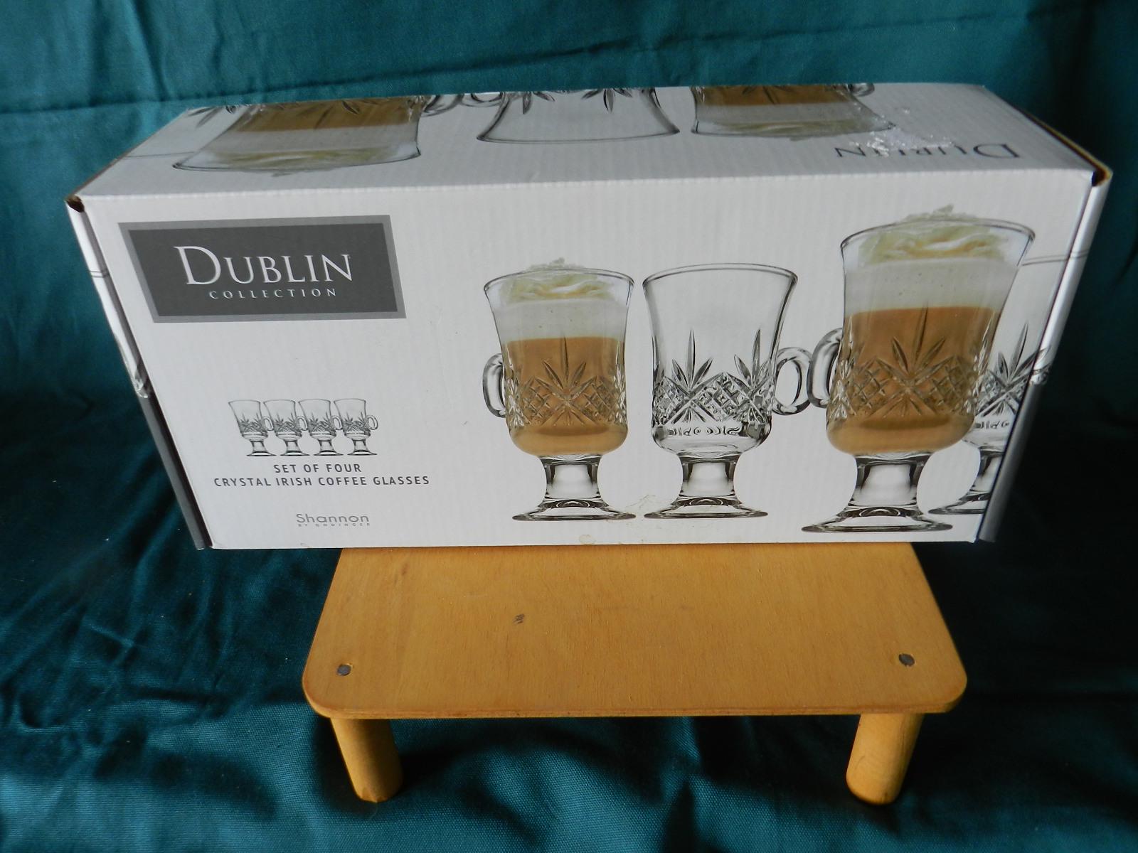 Godinger Dublin Irish Coffee Mugs - Set of 4 NIB Crystal 6oz Barware ...