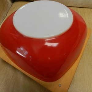 Vintage Pyrex Red Square Nesting Bowl Primary Colors Hostess Bowl 2 1/2 ...