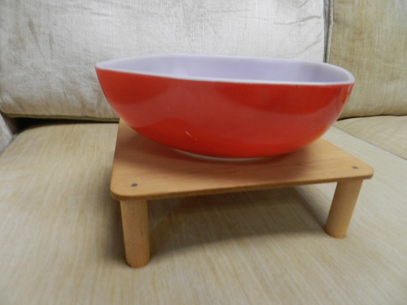 Vintage Pyrex Red Square Nesting Bowl Primary Colors Hostess Bowl 2 1/2 ...
