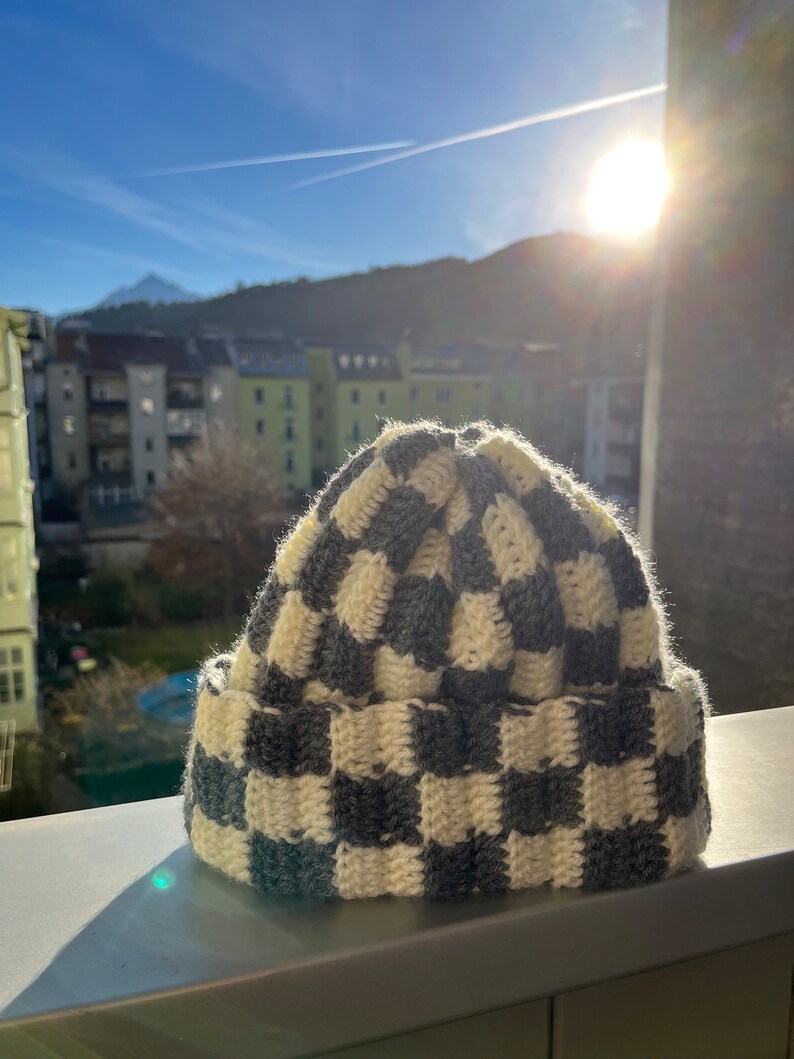 Handmade Checkered/ Half and Half/ Uni Unisex Crochet Beanie - Etsy