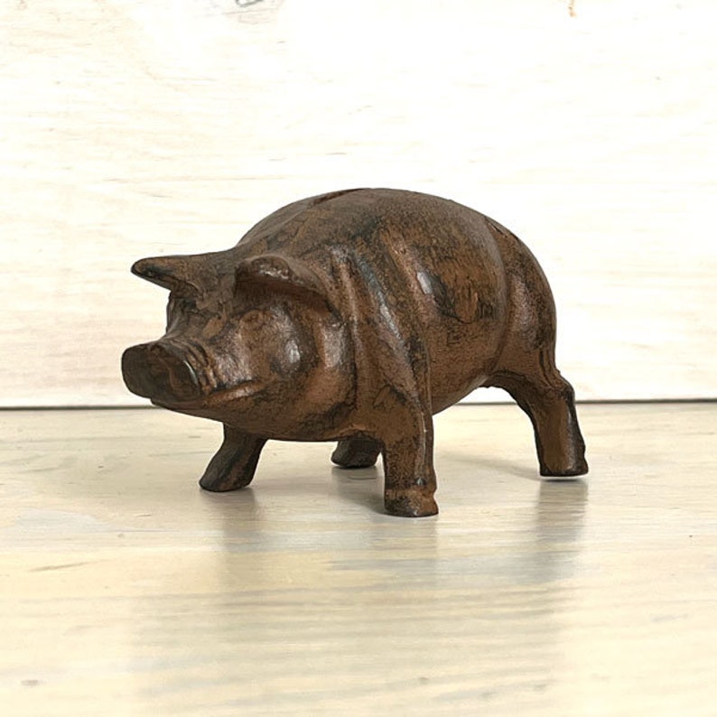 Vintage Cast Iron Piggy Bank - Etsy