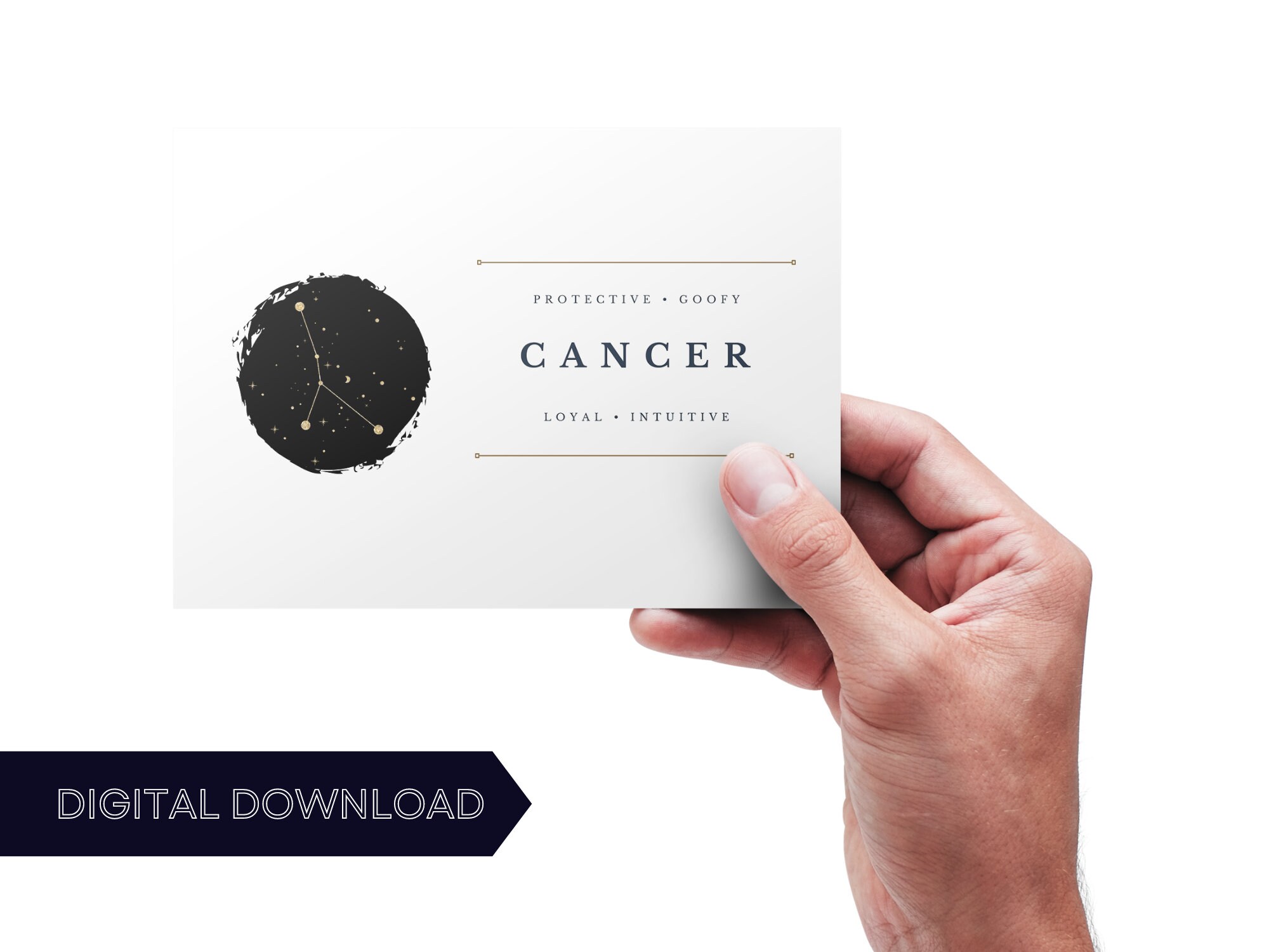 Cancer Birthday Card, Cancer Greeting Card, Cancer Zodiac Sign Postcard ...