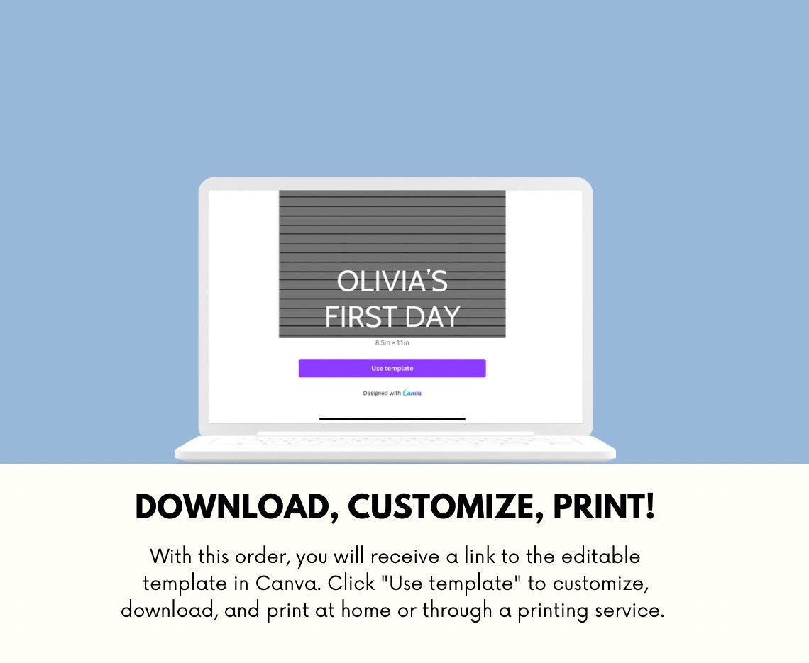 First Day of School Letter Board Sign Printable - Back to School DIY ...