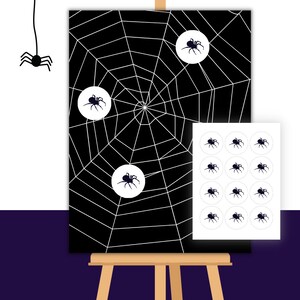 Dark Humor Birthday Party Game - Pin the Spider on the Web, Birthday ...