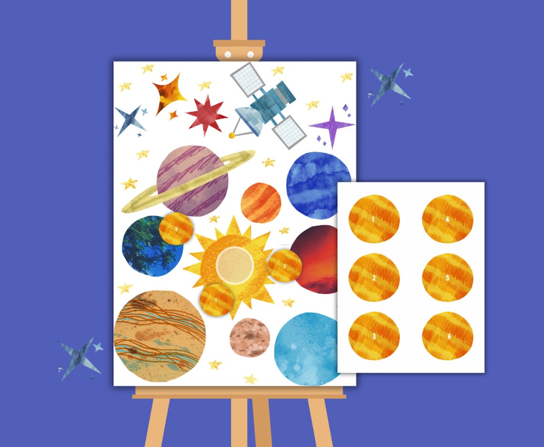 Solar System Birthday Party Game - Pin the Sun in Outer Space, Birthday ...