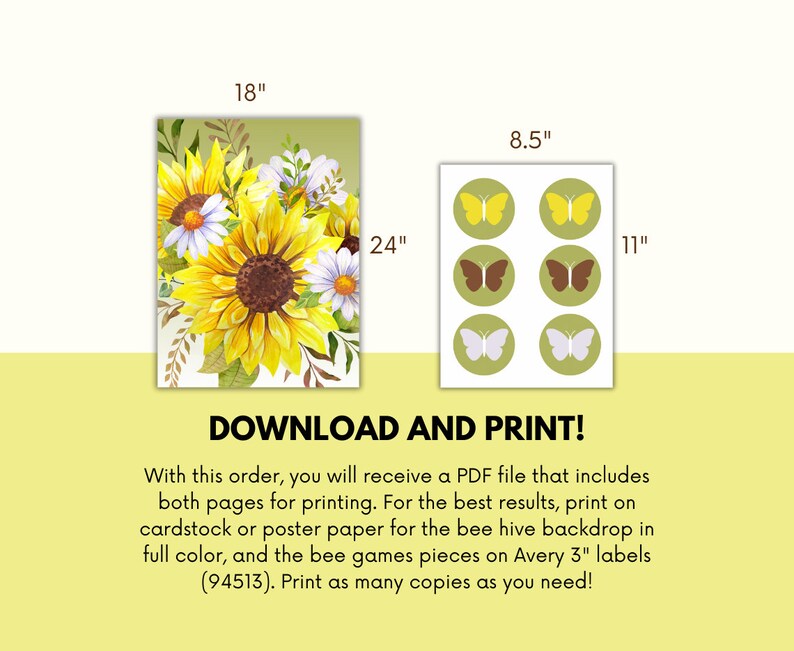 Butterfly Party Game - Pin the Butterfly on the Sunflower, Birthday ...