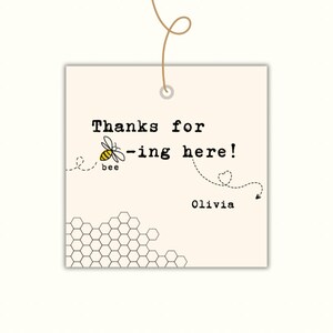 Bumble Bee Day Birthday Thank You Tag - Customizable Bee Party Favor ...
