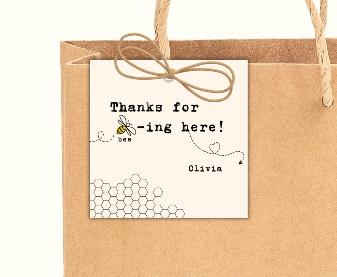 Bumble Bee Day Birthday Thank You Tag - Customizable Bee Party Favor ...