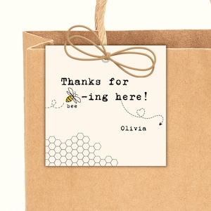 Bumble Bee Day Birthday Thank You Tag - Customizable Bee Party Favor ...