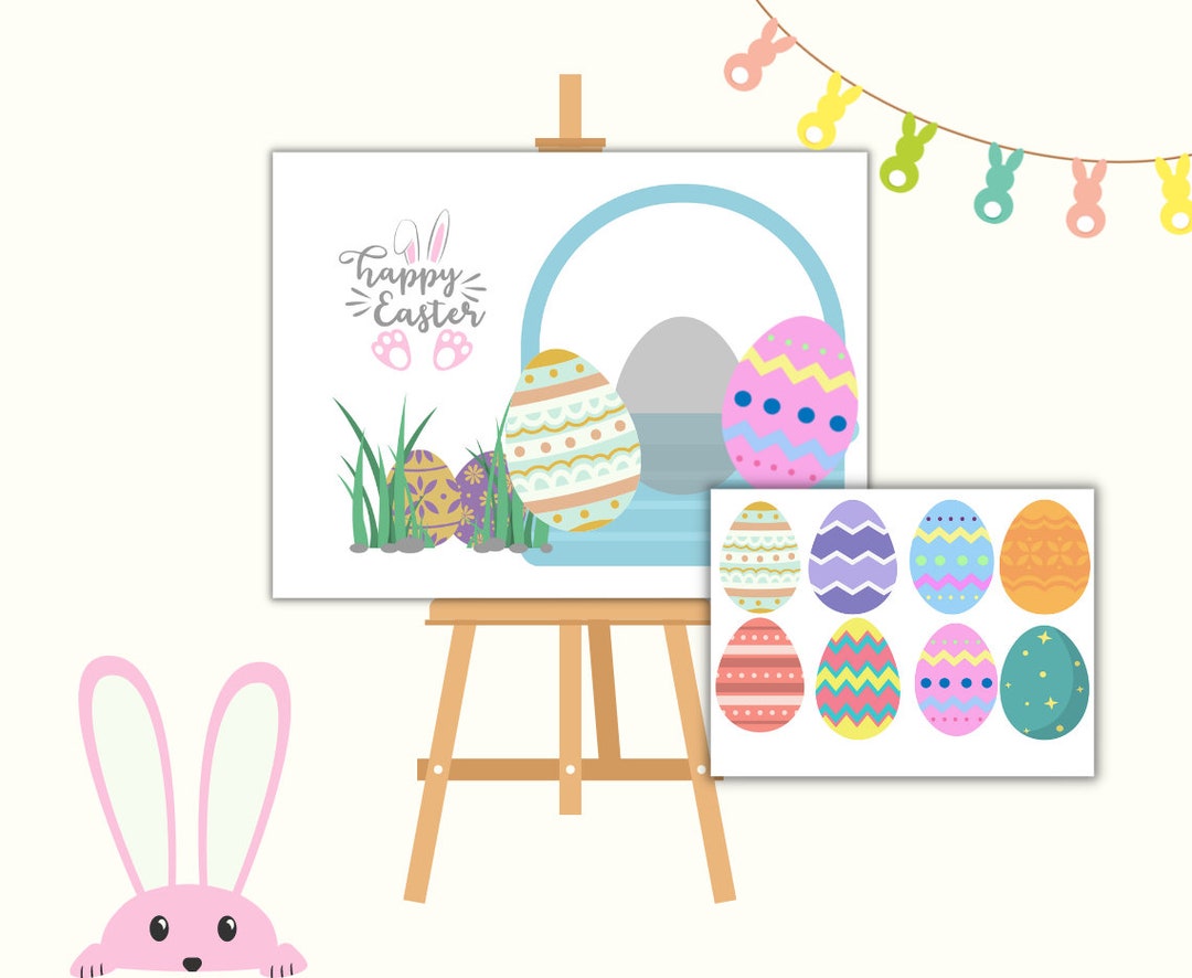Easter Party Game - Pin the Egg in the Basket, Party Instant Download ...