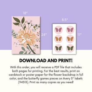 Butterfly Party Game - Pin the Butterfly on the Flower, Birthday Party ...