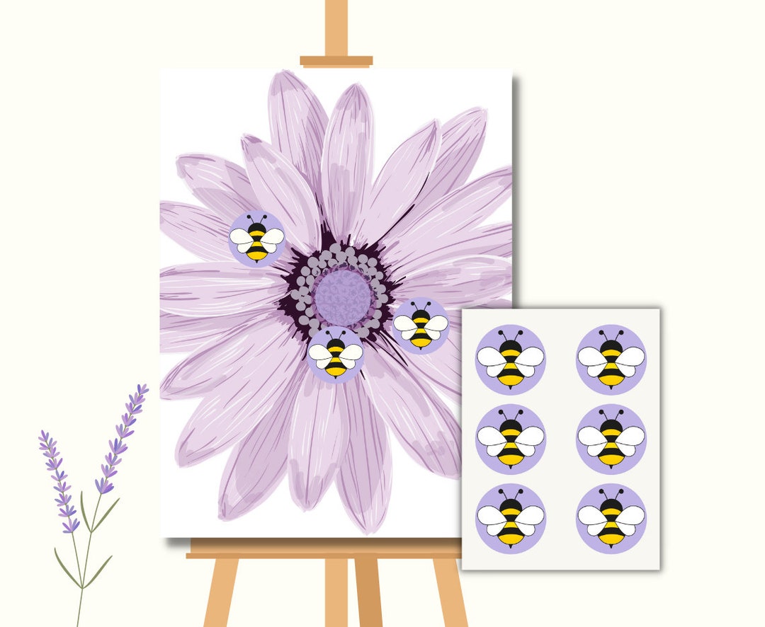 Spring Birthday Party Game - Pin the Bee on the Flower, Birthday Party ...