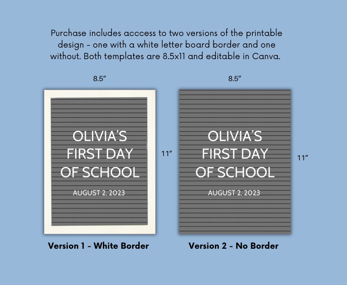 First Day of School Letter Board Sign Printable - Back to School DIY ...