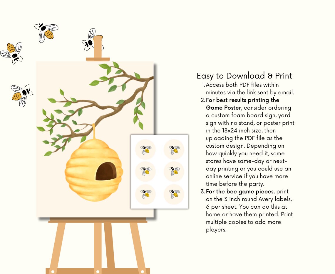 Bee Birthday Party Game - 1st Bee Day Party Decor, Honey Bee Party ...