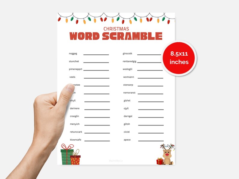 Christmas Word Scramble Instant Download, Printable Christmas Word ...