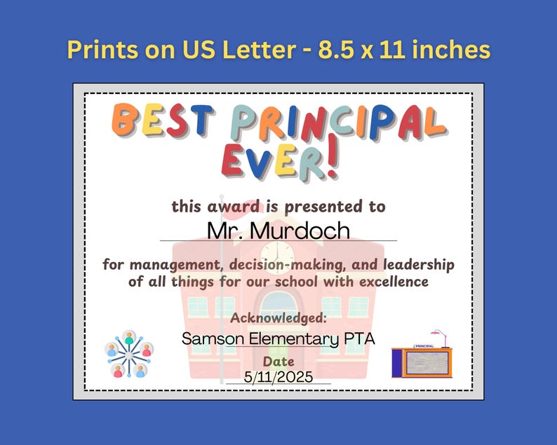 Printable Teacher Award Certificates and Editable Canva Templates for ...