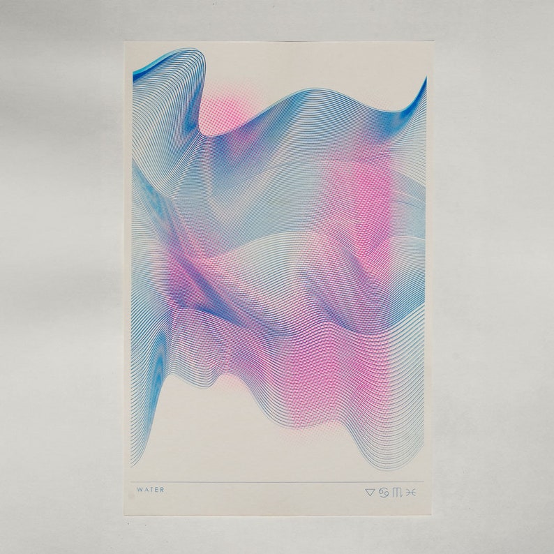 Water Riso Print Elements Series - Etsy