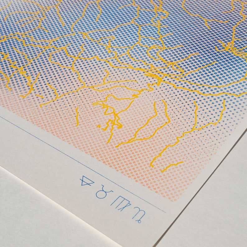 Earth | Riso Print | Elements Series - Etsy