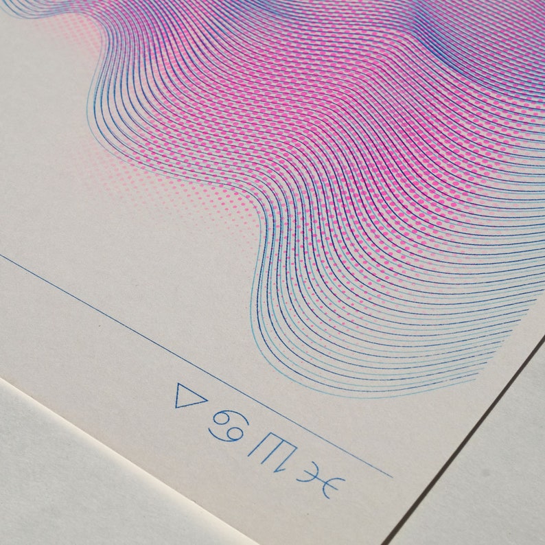 Water | Riso Print | Elements Series - Etsy