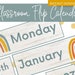 Boho Rainbow Flip Calendar - Boho Rainbow Classroom - Classroom Decor ...