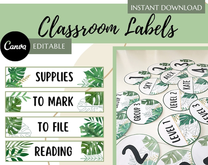 Tropical Botanical Classroom Pocket Calendar - Tropical Leaves ...