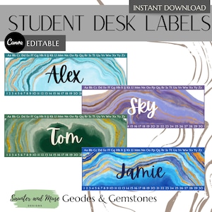 Geodes and Gemstones Classroom Desk Labels - Instant Download ...