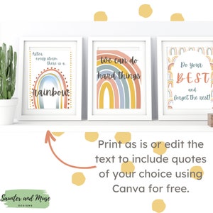 Growth Mindset Posters Rainbow Printable Classroom Growth Mindset ...