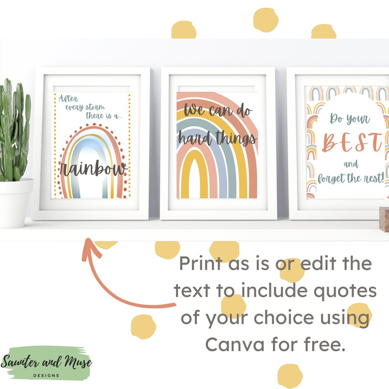 Growth Mindset Posters Rainbow Printable Classroom Growth Mindset ...
