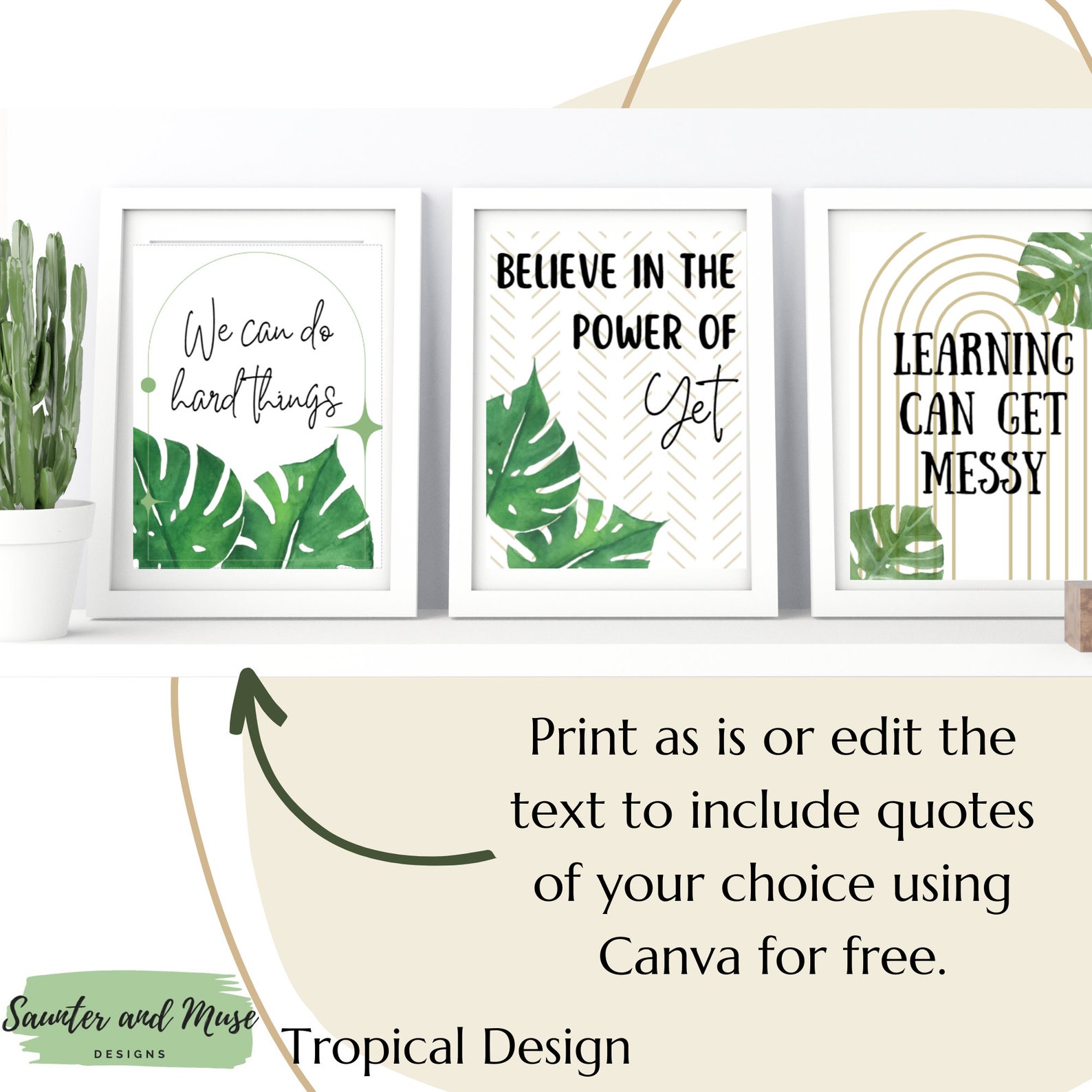 Growth Mindset Posters - Tropical Printable Classroom Growth Mindset ...
