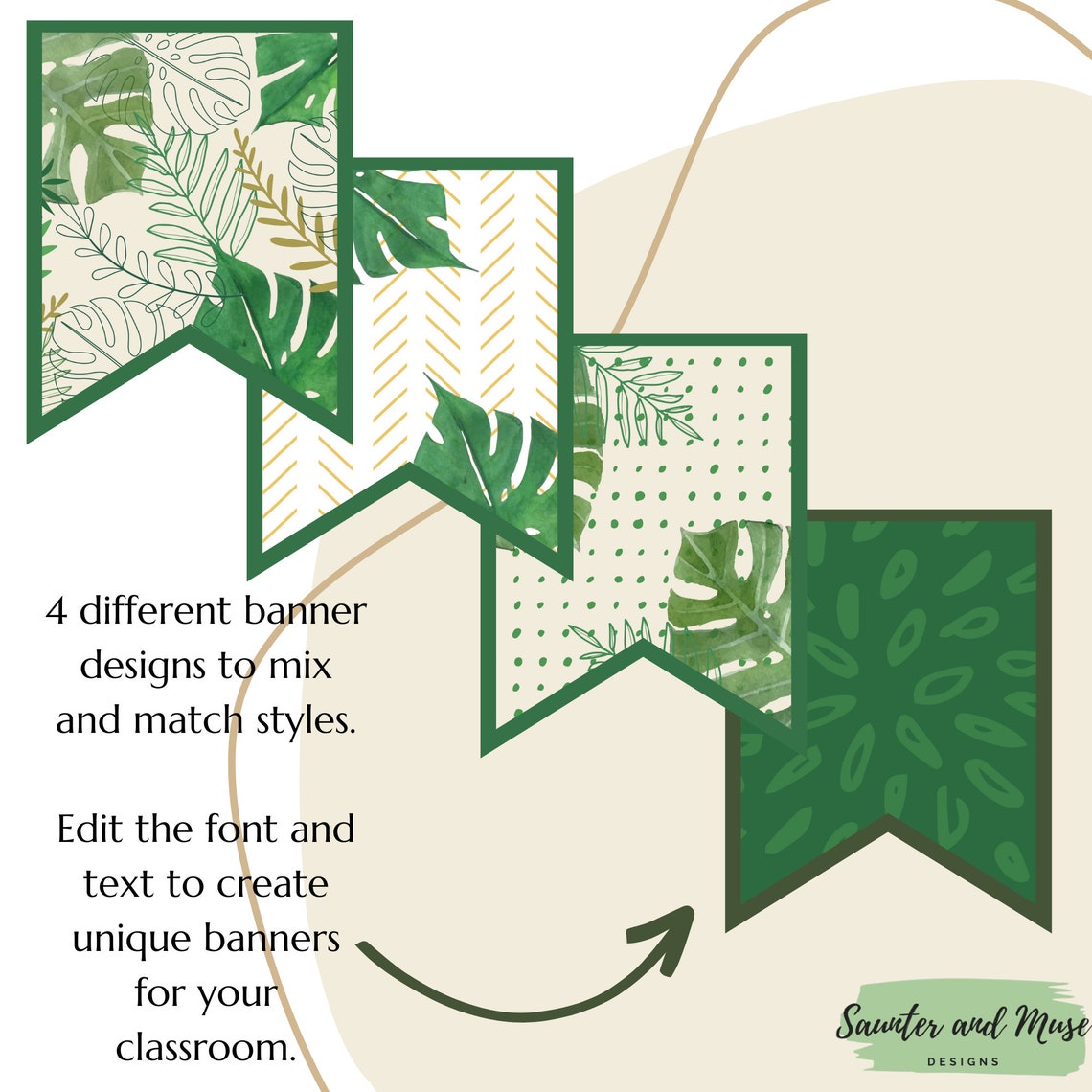 Tropical Classroom Banner - Instant Download - Tropical Decor ...