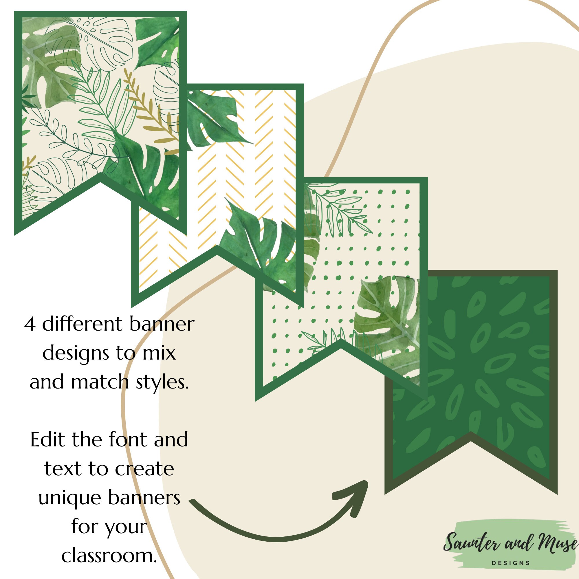 Tropical Classroom Banner - Instant Download - Tropical Decor ...