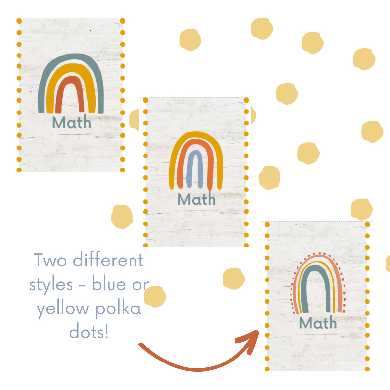 Boho Rainbow Bold Shiplap Binder Covers Boho Rainbow Editable A4 and ...