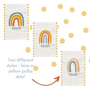 Boho Rainbow Bold Shiplap Binder Covers Boho Rainbow Editable A4 and ...