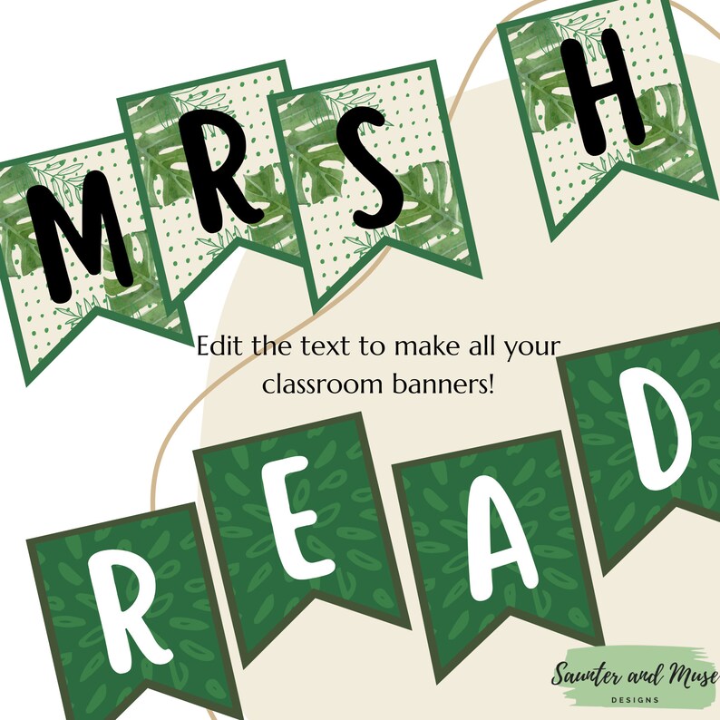 Tropical Classroom Banner - Instant Download - Tropical Decor ...