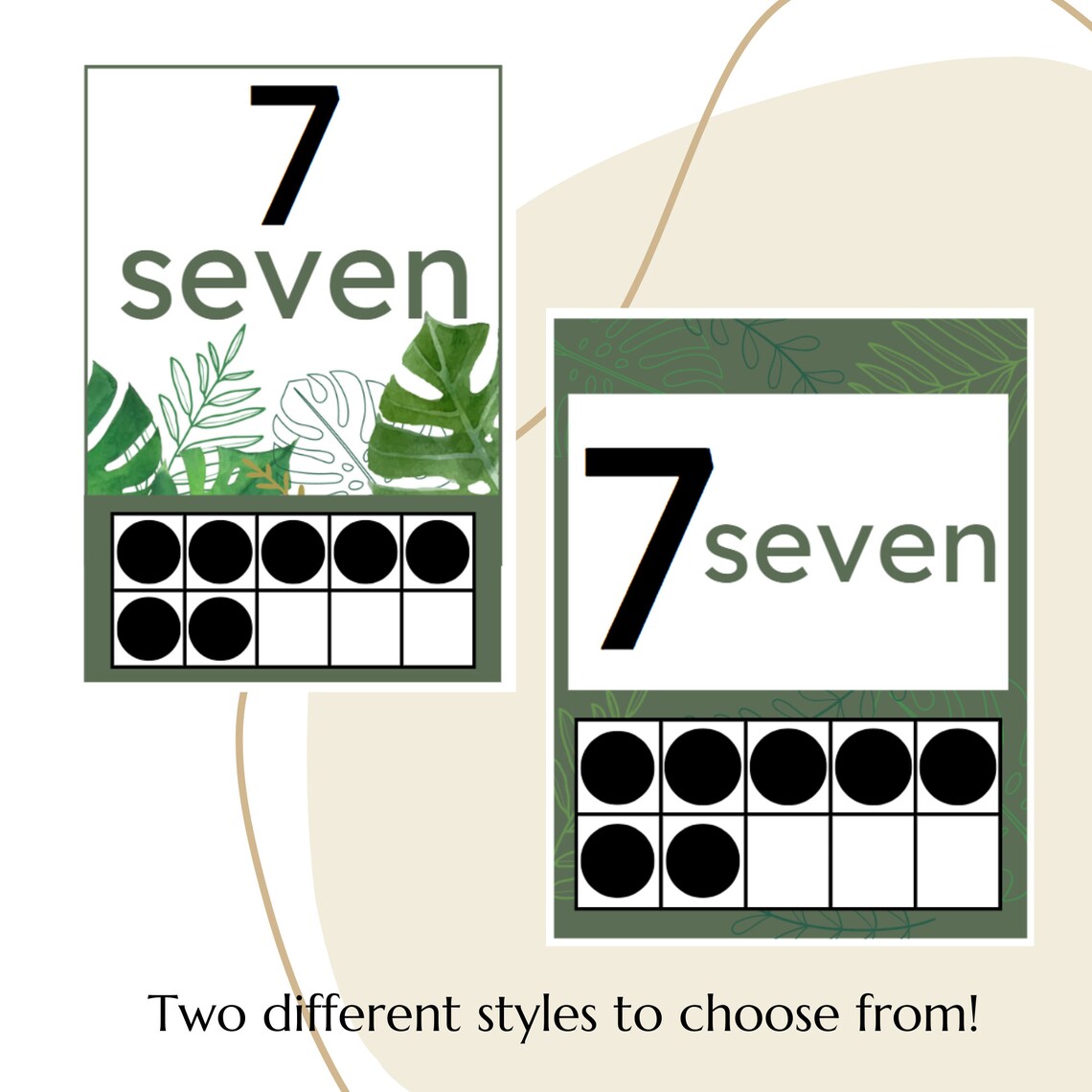 Tropical Number Posters - Printable Number Posters - Instant Download ...