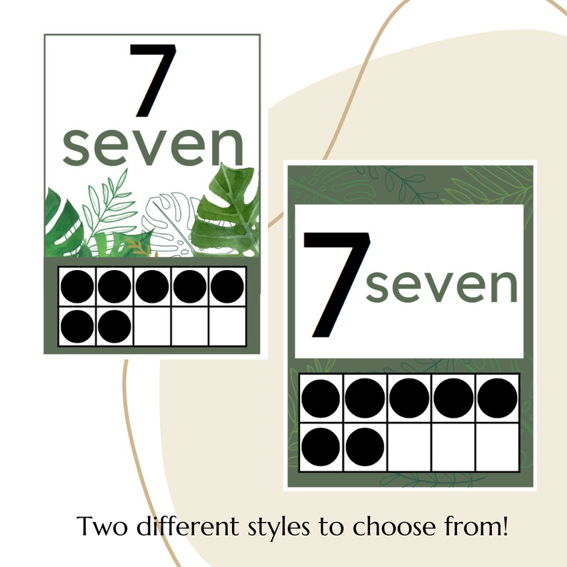 Tropical Number Posters - Printable Number Posters - Instant Download ...