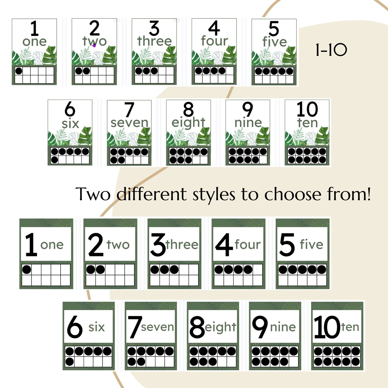 Tropical Number Posters - Printable Number Posters - Instant Download ...