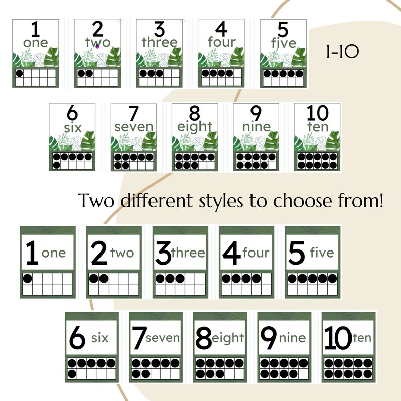 Tropical Number Posters - Printable Number Posters - Instant Download ...