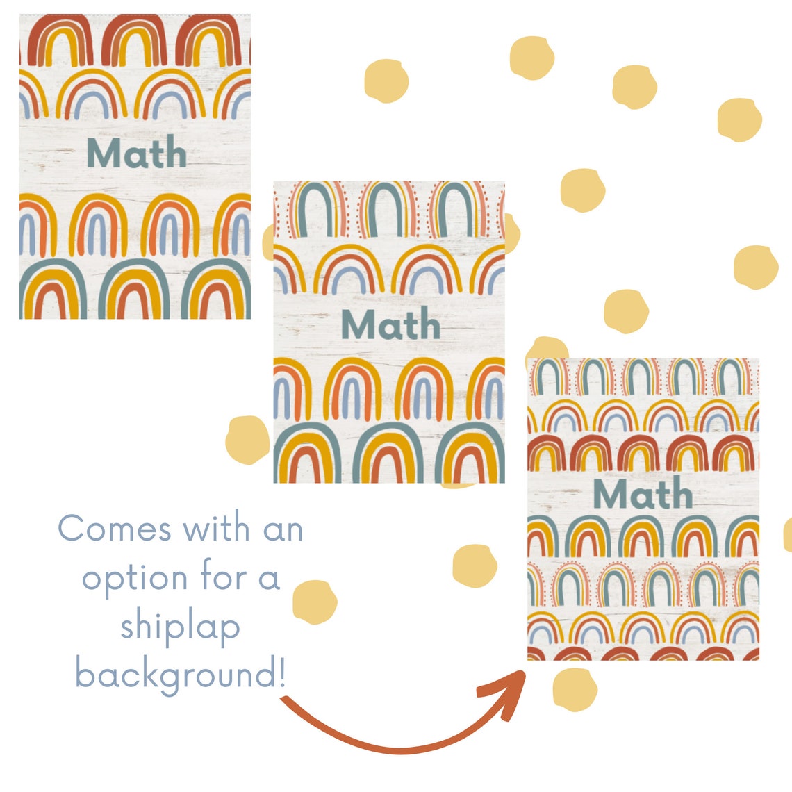 Boho Rainbow Bold Binder Covers Boho Rainbow Editable A4 and Letter ...