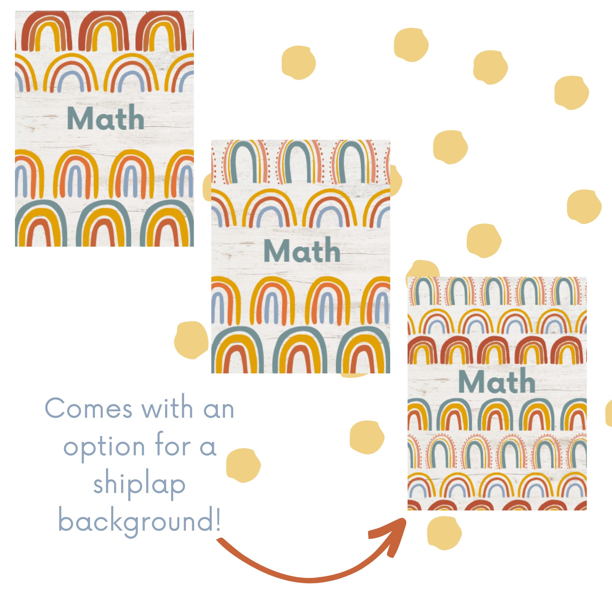 Boho Rainbow Bold Binder Covers Boho Rainbow Editable A4 and Letter ...