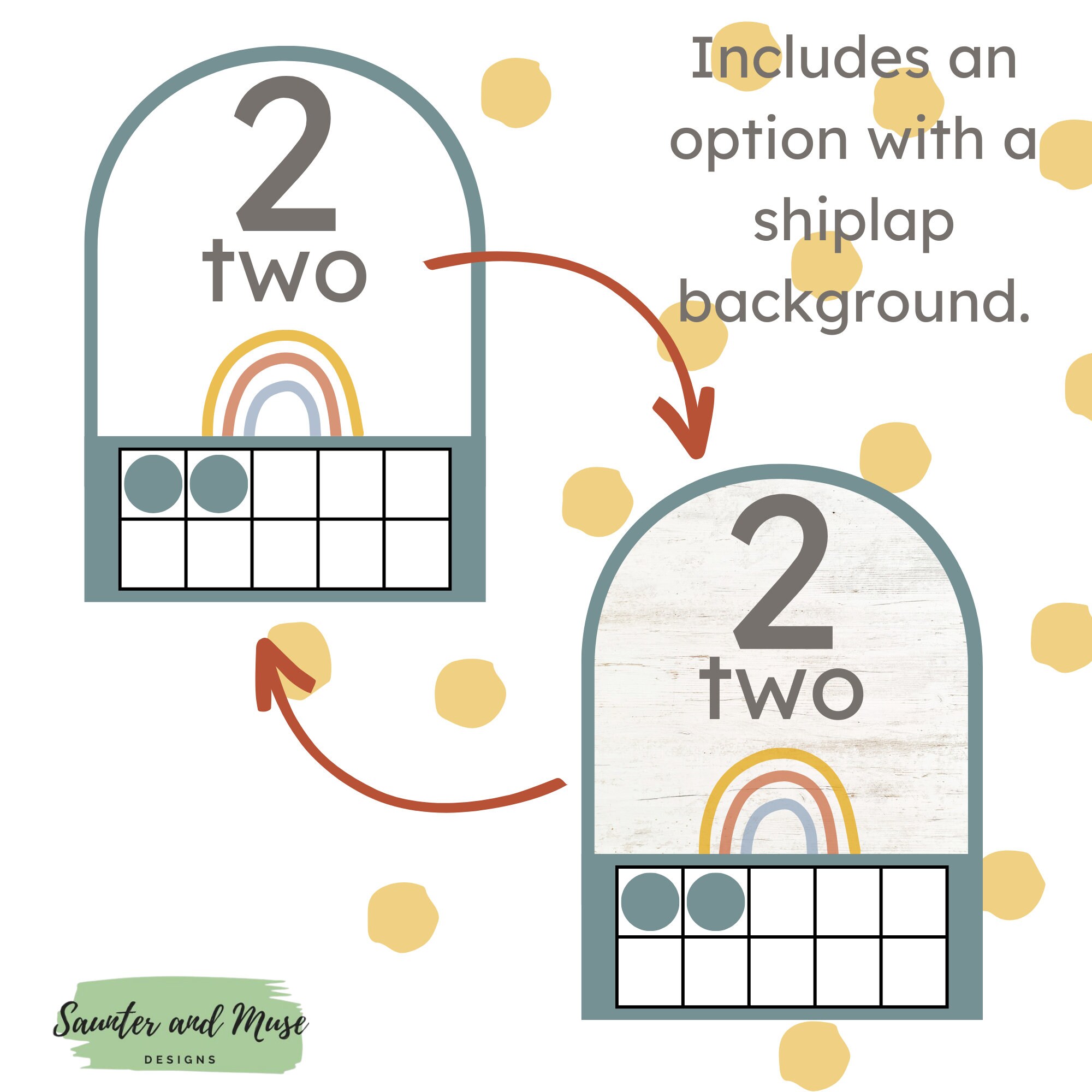 Boho Rainbow Number Posters Printable Number Posters Instant Download ...